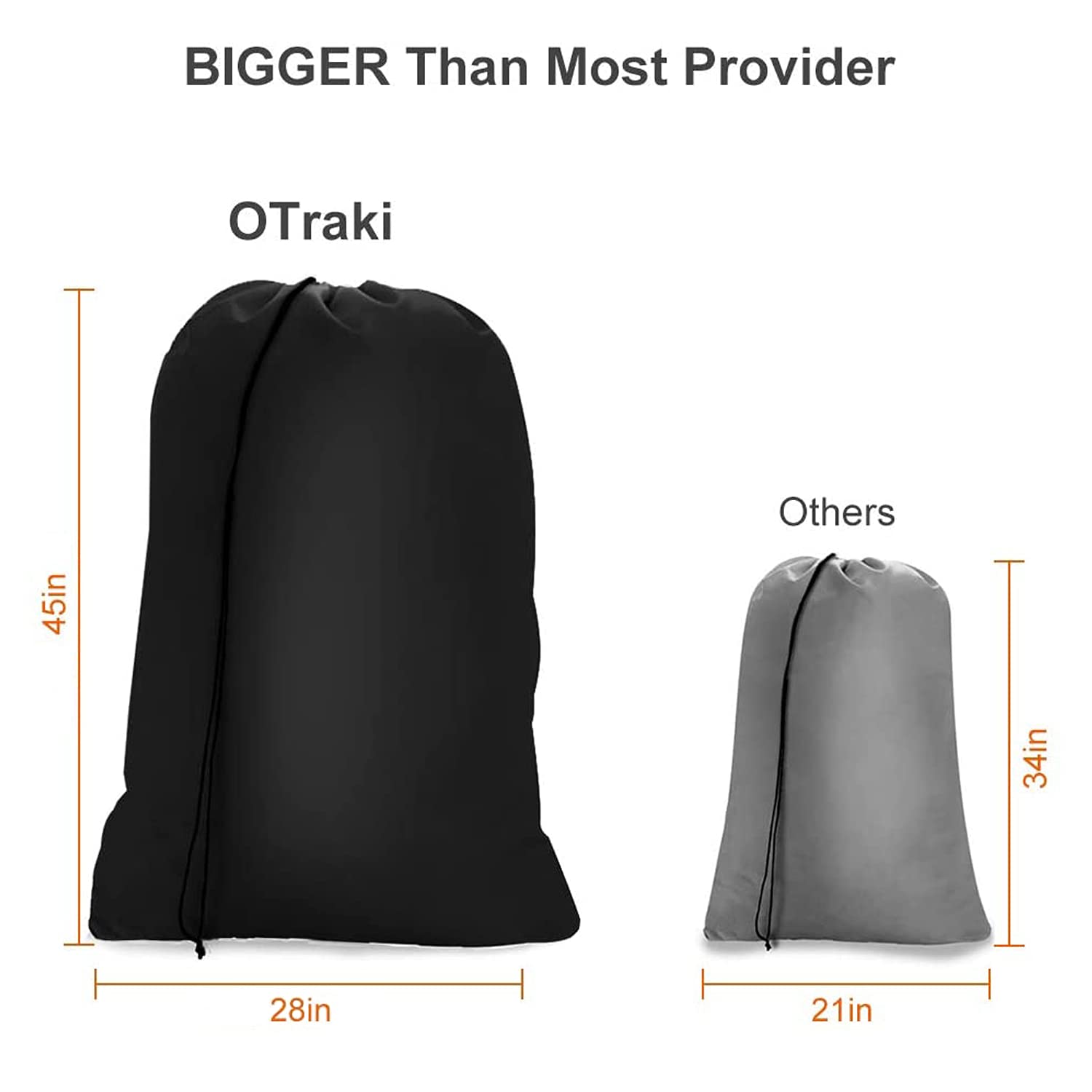 2 Pack Heavy Duty Large Laundry Bag 28 x 45 inch Extra Hamper Bag Dirty Laundry Bags Clothes Organizer Drawstring Cloth Laundry Bag Travel Laundry Bag for Camp Home College Dorm Black