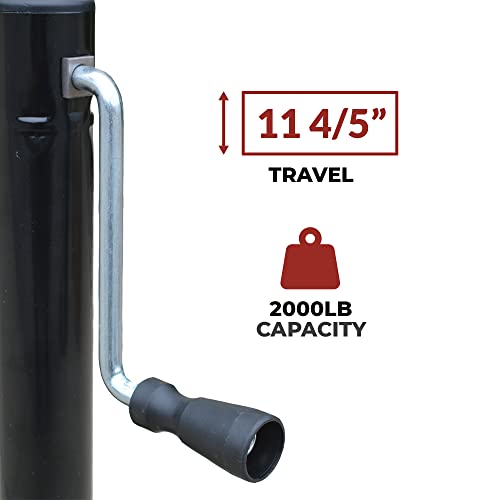 Side Wind Trailer Jack | 5000lb Capacity A-Frame | 14 4/5" Travel | Excellent Powder Coating | Great for Trailers, Campers, Boats, & More | BJ-5000SW-1