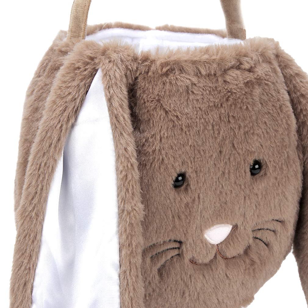 Plush Easter Bunny Basket for Kids Boys Girls Easter Buckets with Long Plush Ear Personalized Egg Hunting Bags,Bunny Kids Easter Tote Bags for Easter Decorations Candy…