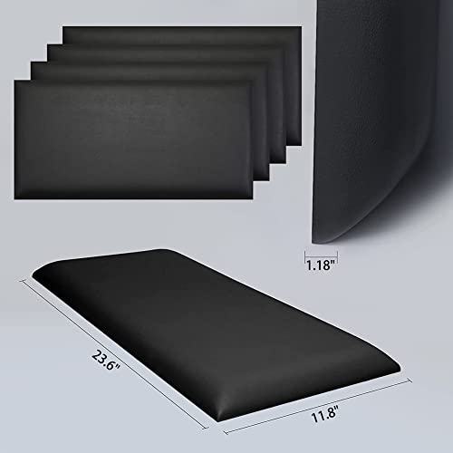 3D Anti-Collision Wall Padding for Kids, Peel and Stick Upholstered Wall Panels, Queen Headboard, Playroom Decorative Protection Panel, Pack of 2 Panels Sized 23.6β X 11.8β (Sky Blue)