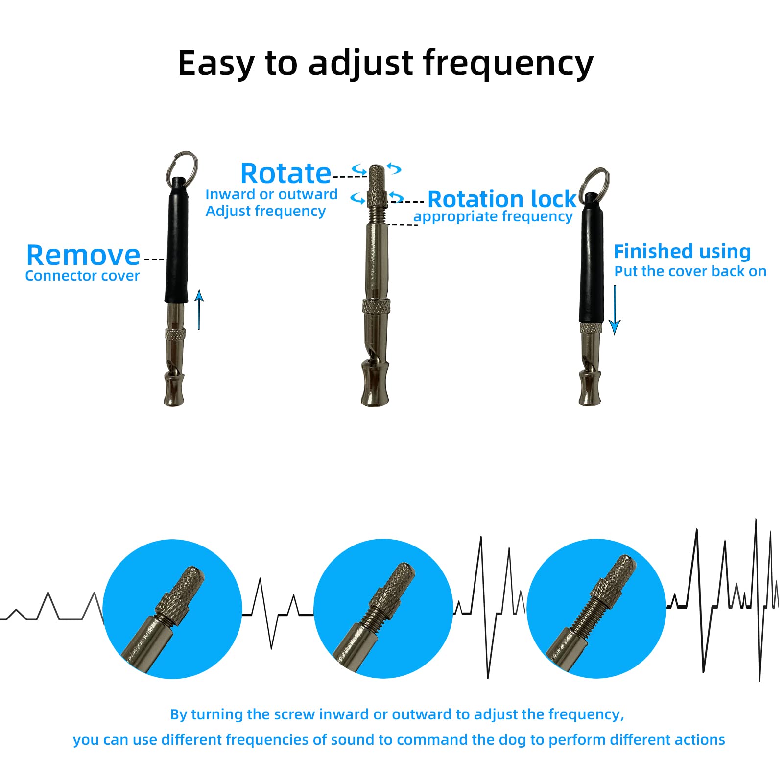 2 Pack Dog Whistle,Pet Training Clicker | Training Behaviour Aids Accessories for Dog | Barking Control Device, Long Range Adjustable Frequency (Black)