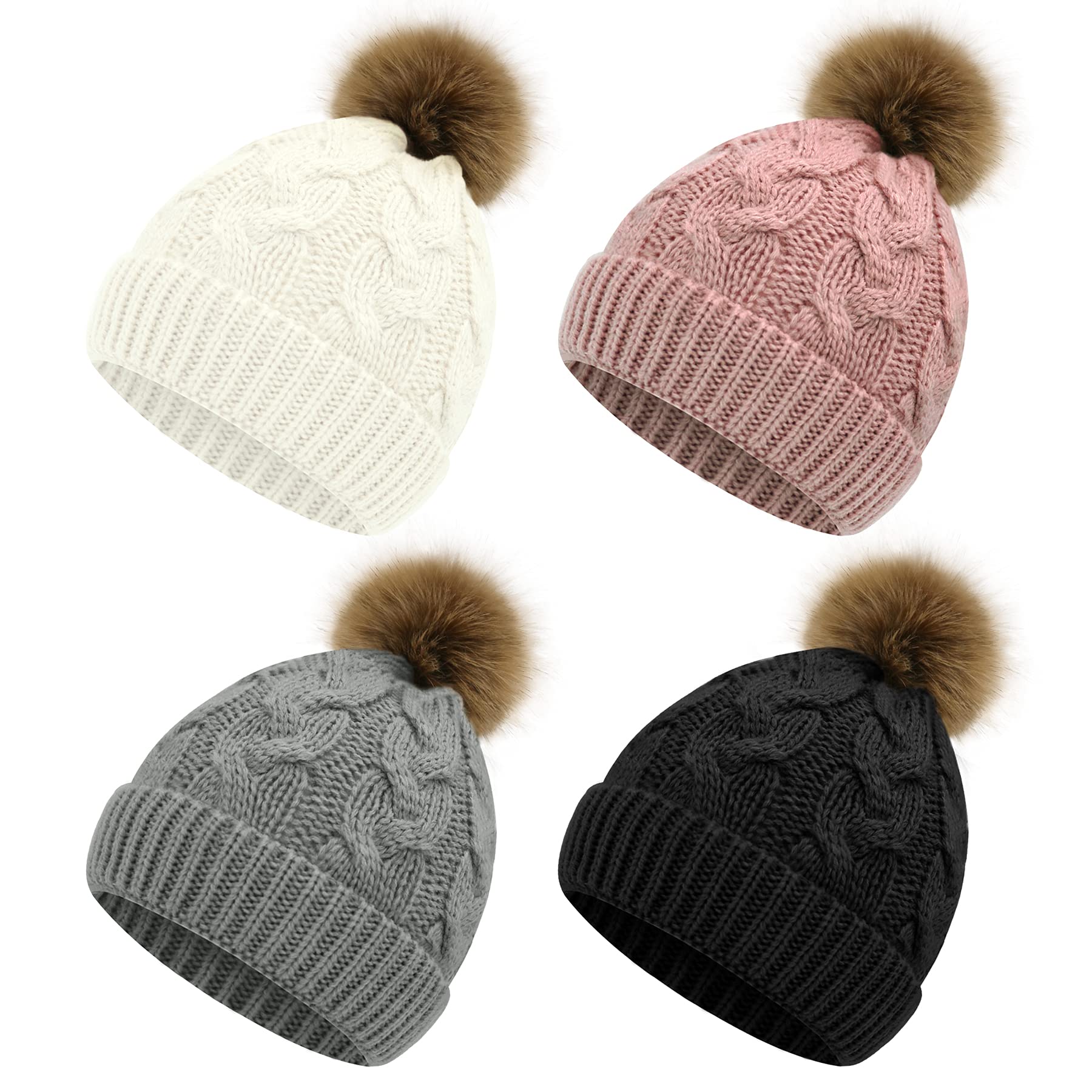 Olreco Baby Winter Hat Baby Beanie Baby Hats 6-12 Months Toddler Winter Hat Infant Winter Hat Baby Girl Hats Infant Hat Pom Pom
