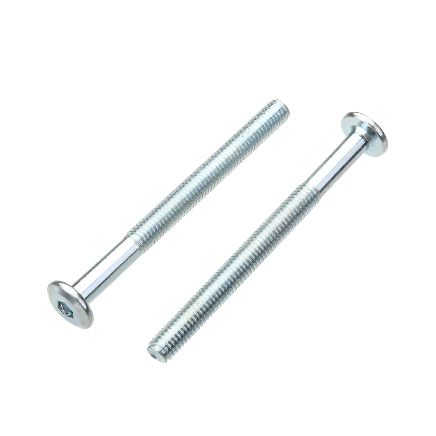 MroMax 10Pcs M6 x 80mm Flat Head Hex Socket Cap Screws Bolts, Blue Zinc Plated Carbon Steel Partial Thread Furniture Screws for Assemble Cabinets, Baby Beds, Tables and Chairs