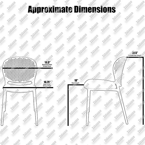 2xhome Set of 2 Modern Pool Patio Chairs, Stackable Dining Side Chairs for Indoor Outdoor Kitchen Living Room Restaurant, Orange