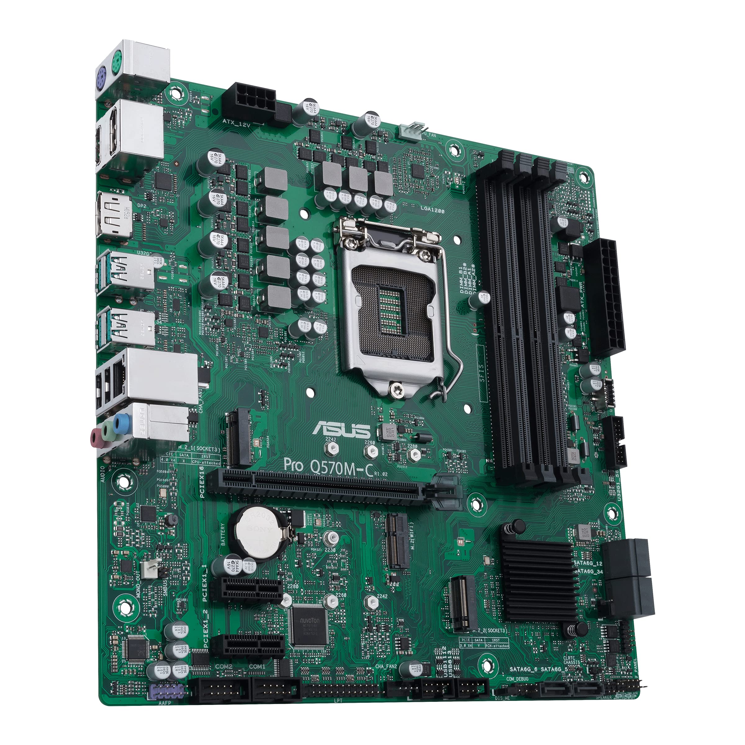 ASUS Pro Q570M-C/CSM LGA1200 (Intel 10th&11th Gen) mATX Commercial Motherboard (PCIe 4.0,1 LAN,Front Panel USB 3.2 Type-C, Intel vPro,2X DP,TPM 2.0 IC,COM debug Header,self-Recovering BIOS,ACCE)