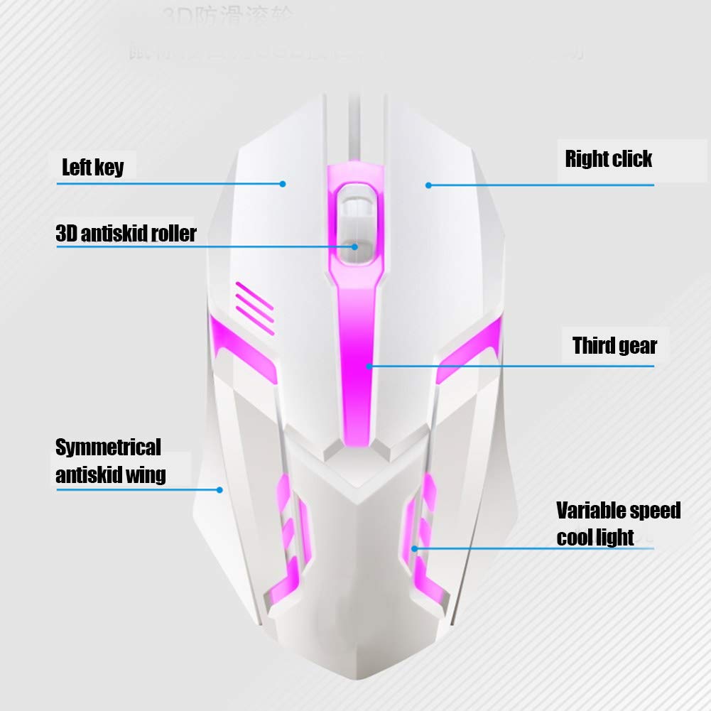 Arinda Wired Gaming Keyboard and Mouse Set Colorful LED Backlit USB Gaming Keyboard Mouse for Laptop PC Gamers