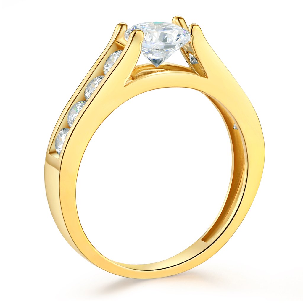 14K Yellow Gold Wedding Engagement Ring - Size 8