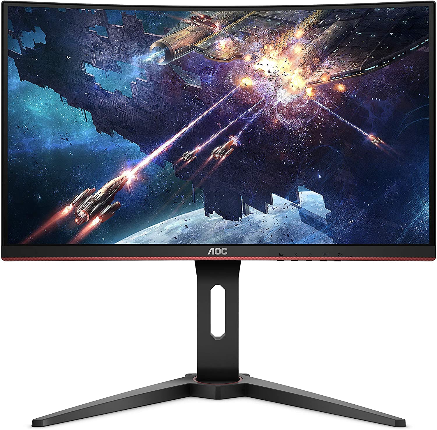 Nowco 2021_AOC 24 inch Gaming Monitor, FHD 1920x1080, 1500R, VA, 165Hz (144Hz Supported,144hz 1ms), FreeSync Premium, Height Adjustable Black, HDMI Cable and Mouse pad Included.