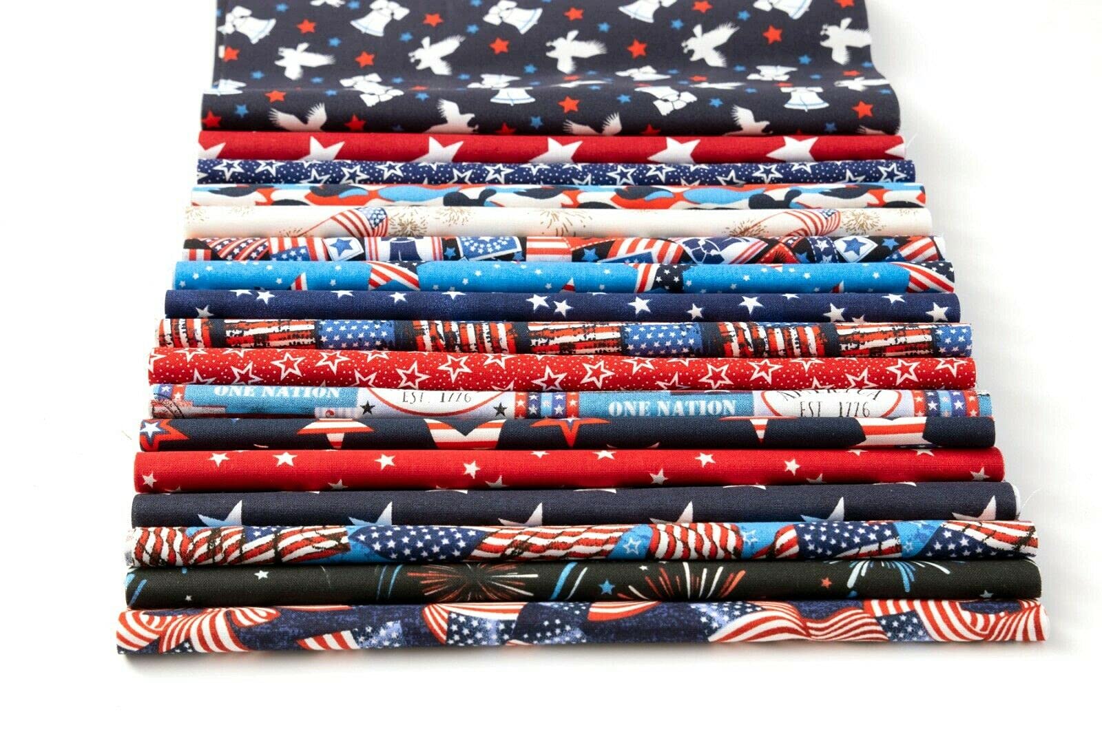 102 America Patriotic pre Cut Charm Pack 5" Squares 100% Cotton Fabric Quilt