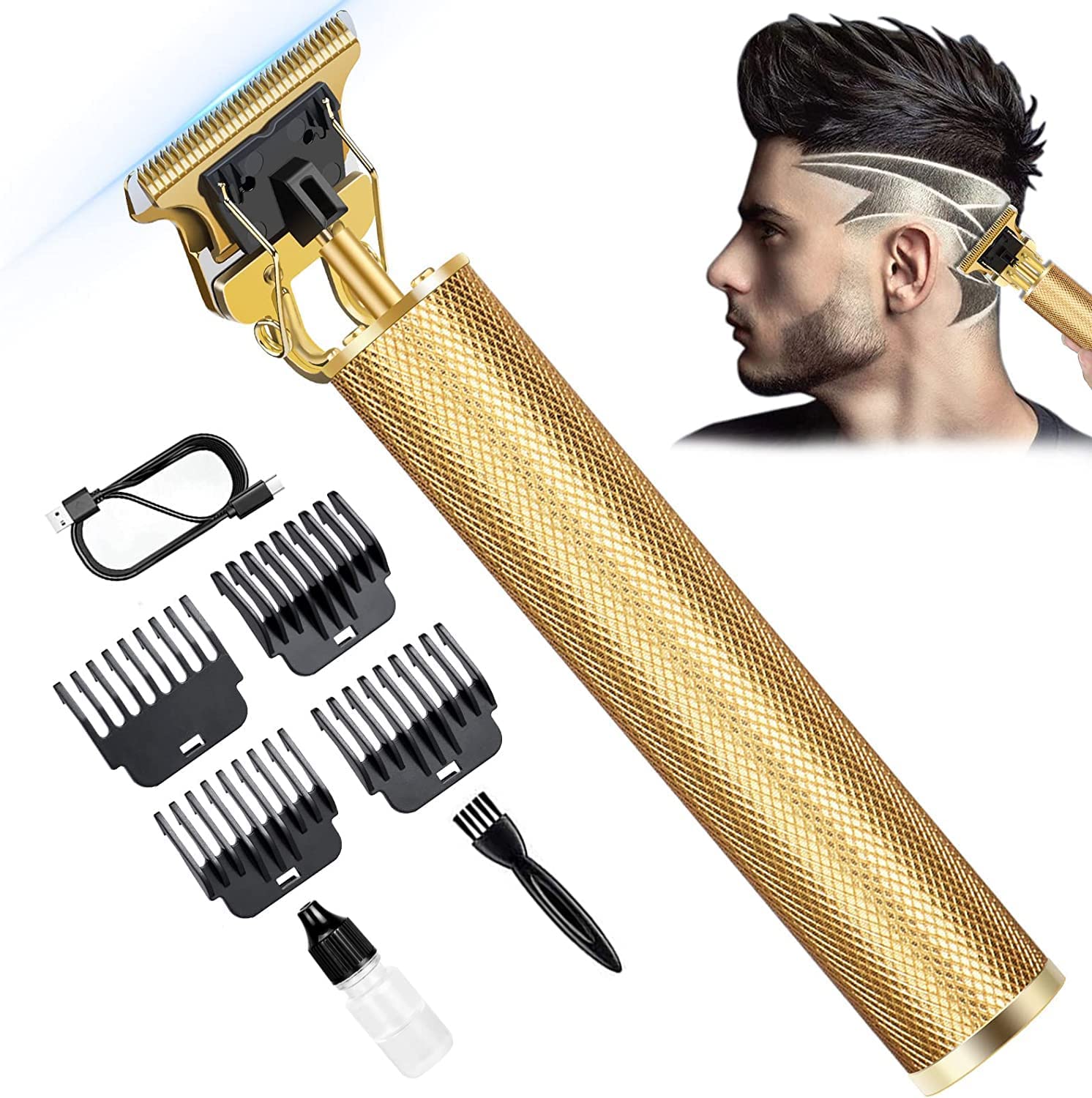 LEESION Hair Clippers for Men,Professional Hair Trimmer Cordless Hair Clipper Zero Gapped T-Blade Beard Trimmer, Hair Trimmer for Men Rechargeable Grooming Kit with Guide Combs Gifts for Men