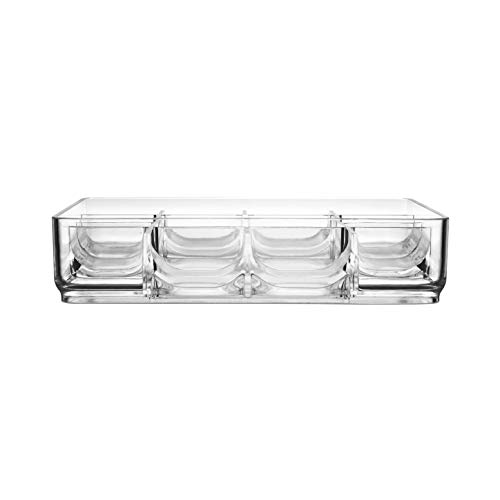 Amazon Basics Acrylic 13-Compartment Durable Makeup Jewelry Accessories Storage Organizer Tray