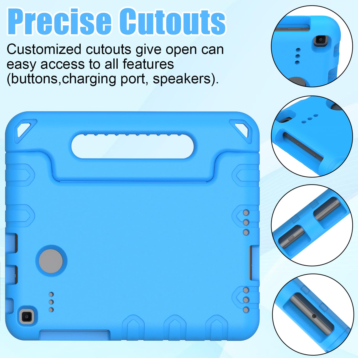BMOUO for Samsung Galaxy Tab A 8.0 2019 Case SM-T290/T295, Galaxy Tab A 8.0 Case 2019, Shockproof Light Weight Protective Handle Stand Kids Case for Galaxy Tab A 8.0 inch 2019 Without S Pen - Blue