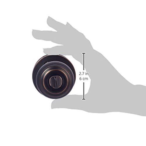 Amazon Basics Bedroom/Bathroom Door Knob With Lock, Classic, Oil Rubbed Bronze