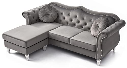 Glory Furniture Hollywood Reversible Sectional, Dark Gray