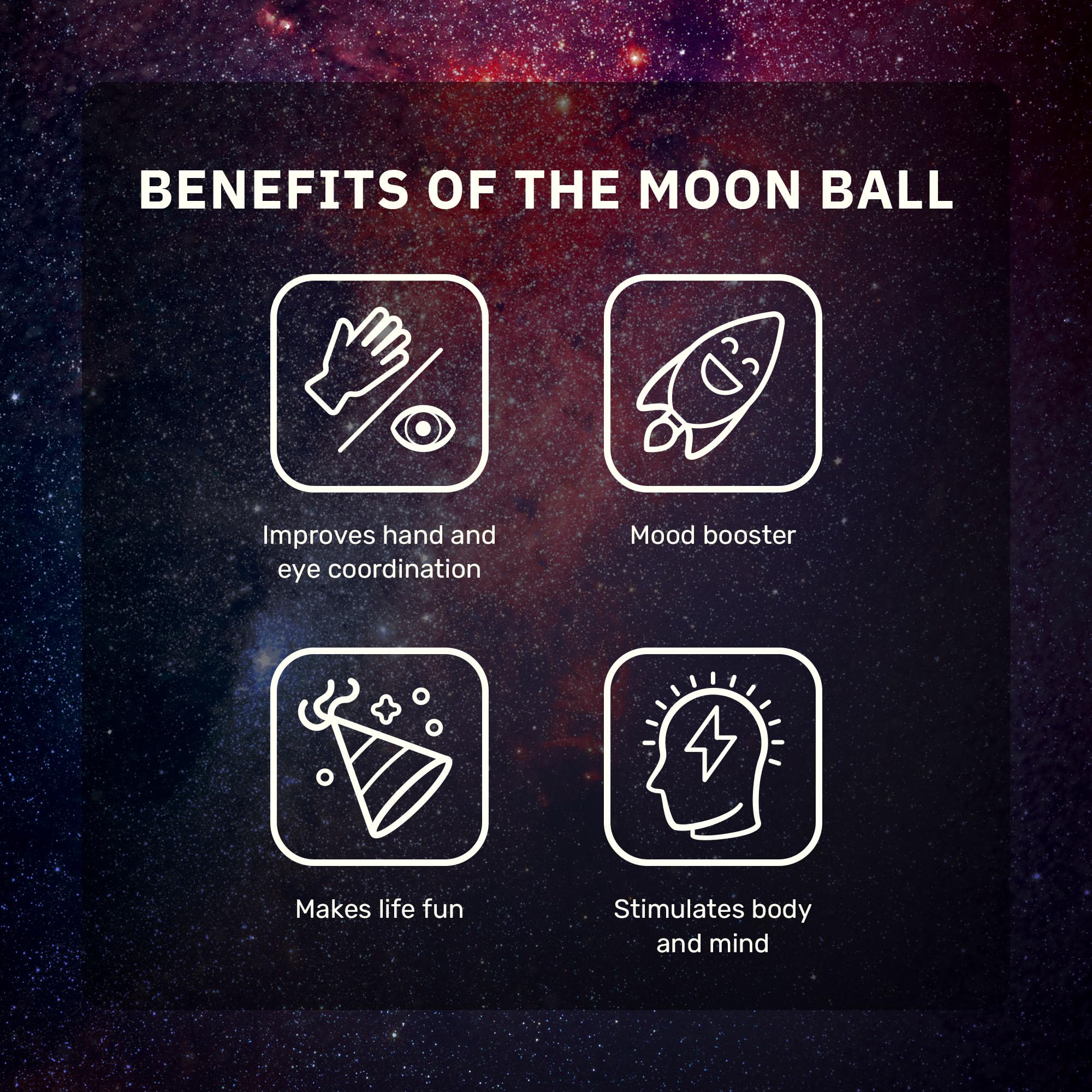 Waboba Moon Ball - Super High Bouncing Ball - Neon Coloured Indoor and Outdoor Ball Ages - Make Pop Sounds - Easy to Grip, Blue - (65 mm