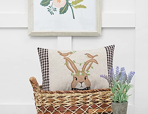 C&F Home Bunny Birds Lumber Pillow Tan 13" X 18" Spring Soft Woven Pillow with Filling for Couch Sofa Bed Chair Cotton 13 x 18 Tan