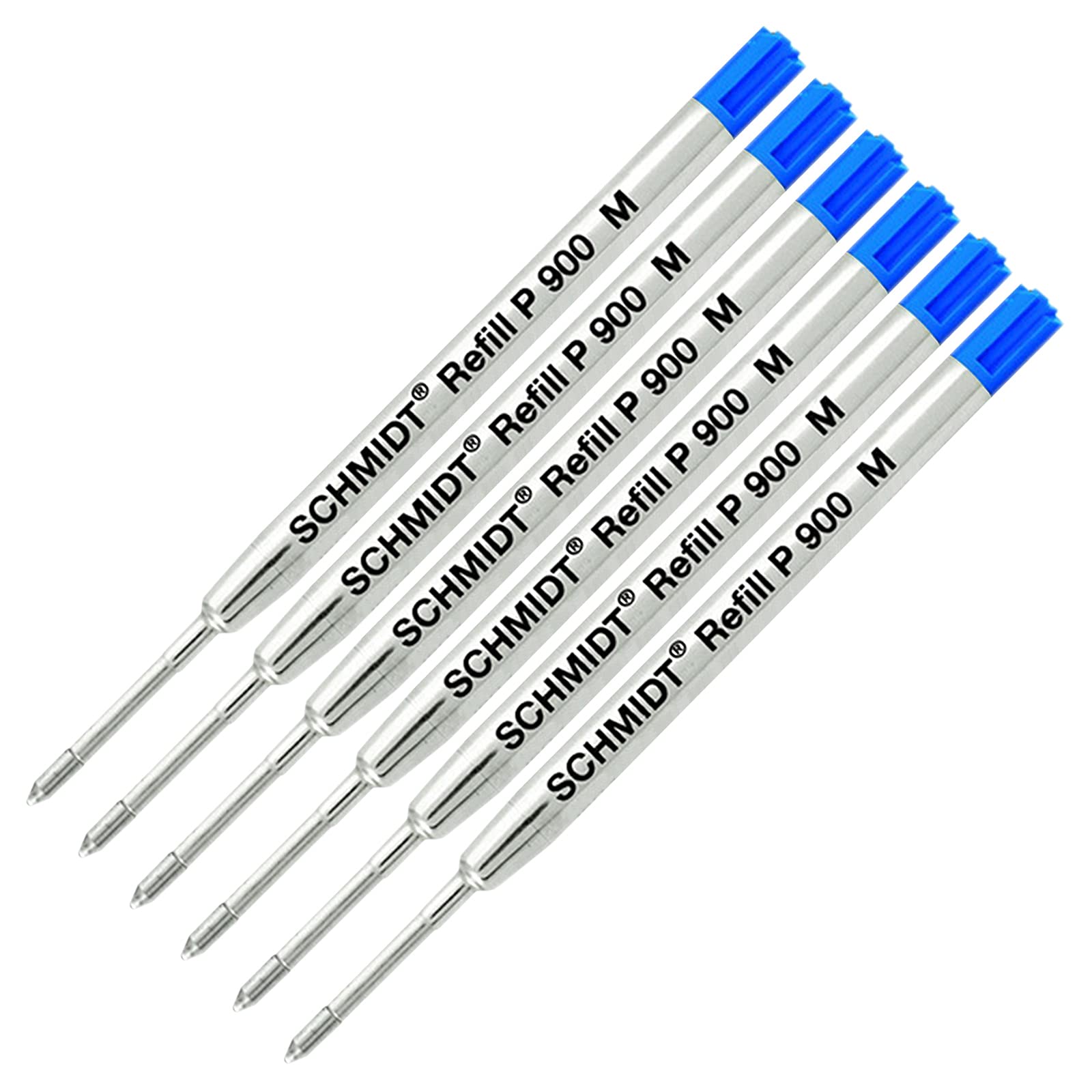 6 Pack - Ink Refill Blue Medium Schmidt P900 Parker Style Ballpoint Refill