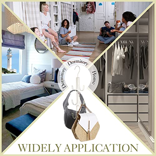 8 Pack Purse Hanger Organizer for Closet Handbag Metal Holder, Hanging Closet Organization Space Saving Storage Scarves, Men's Ties, Women's Shawl, Backpack, Belt, Accessories, Clothes (Apricot)