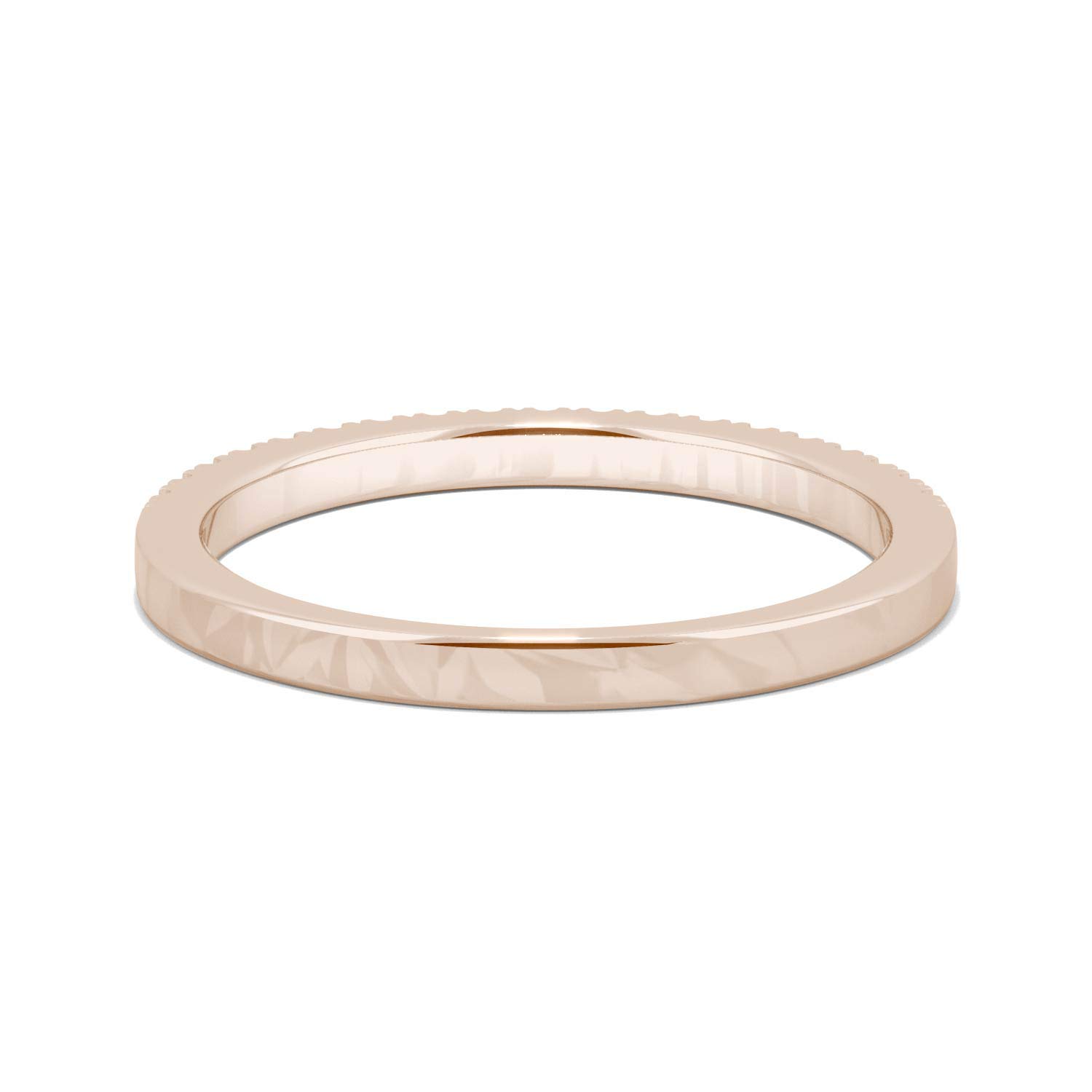 14K Rose Gold Moissanite by Charles & Colvard 1.5mm Round Wedding Band-size 9 0.29cttw DEW