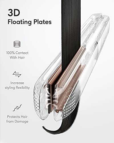 Professional Hair Straightener Titanium Flat Iron for Hair Makes Hair Shiny Dual Voltage Flat Iron Heats up Fast, Black