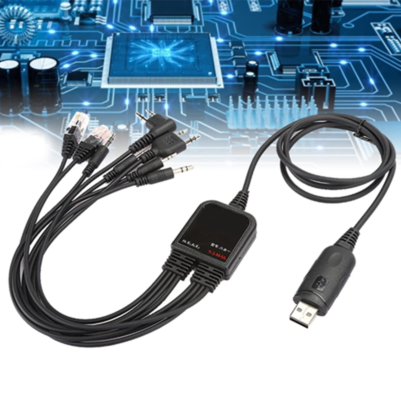 8 in 1 Multifunctional USB Programming Cable Compatible for Kenwood/QuanSheng/HYT/Motorola Walkie Talkie