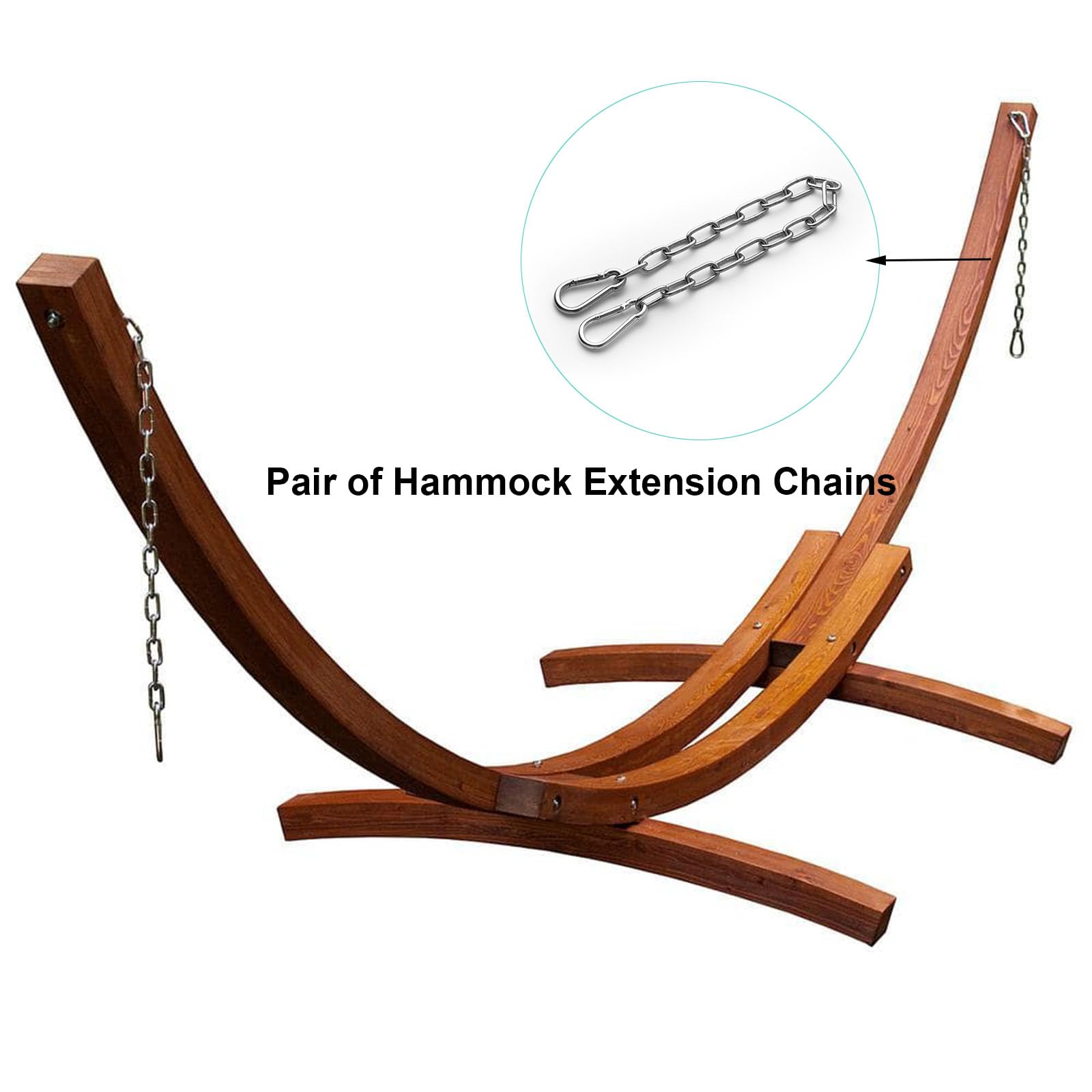 2 Pack Extension Chain with 4 Carabiners Snap Hook for Hammocks Stand Chairs Porch Swing, 450 Lbs Capacity