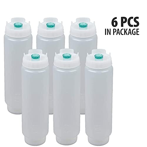 6 PCS 16 OZ Squeeze Plastic Bottles For Edible And Inedible Liquids: Mayonnaise, Mustard, Ketchup, Shampoo, Conditioner, Body Wash β Squeeze Bottles β Reusable Squeezing Bottles