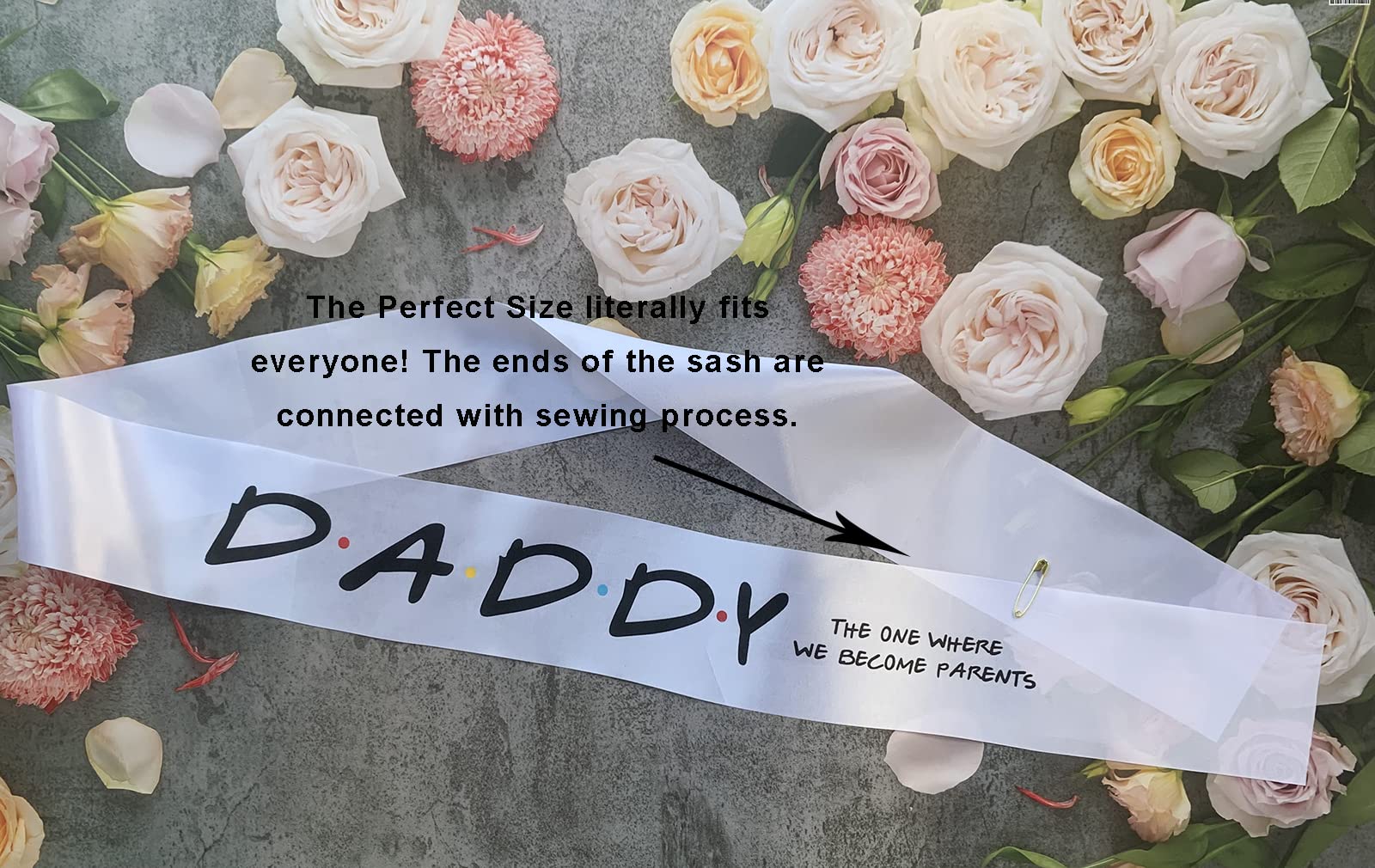 2 PCS Baby Shower Mom Dad Sash, The one Where we Become Parents Gender Reveal Pregnancy Announcement Decorations, Future Mummy Daddy Gift