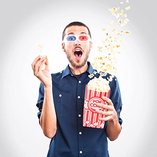 300 Pieces Paper Popcorn Bags 1 Oz Popcorn Container Red and White Concession Stand Supplies Movie Theme Party Supplies Popcorn Holder