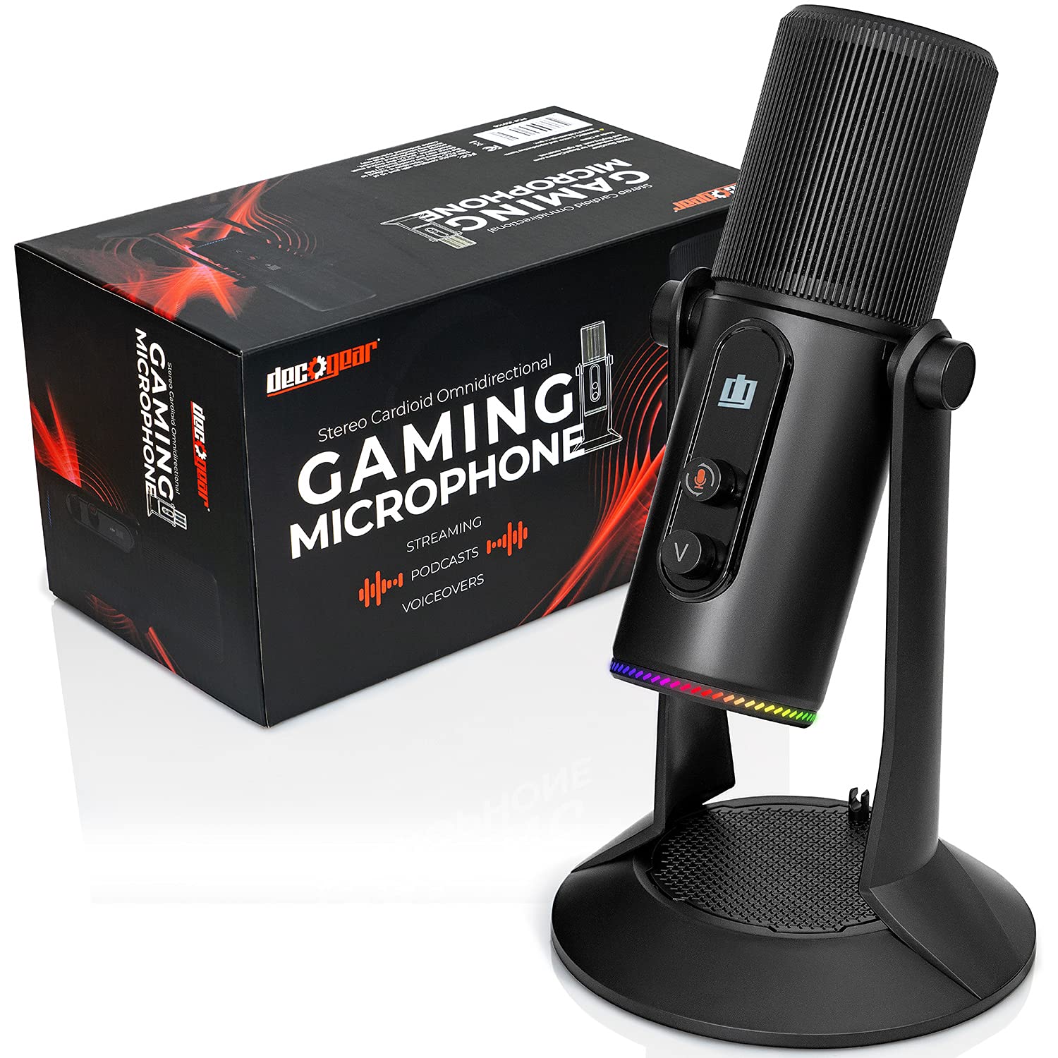 LG 32GN550-B 32" Ultragear FHD 165Hz HDR10 Dual Gaming Monitor with G-SYNC Bundle with Deco Gear Mechanical Keyboard Cherry MX Red + PC Streaming USB Microphone for Gaming