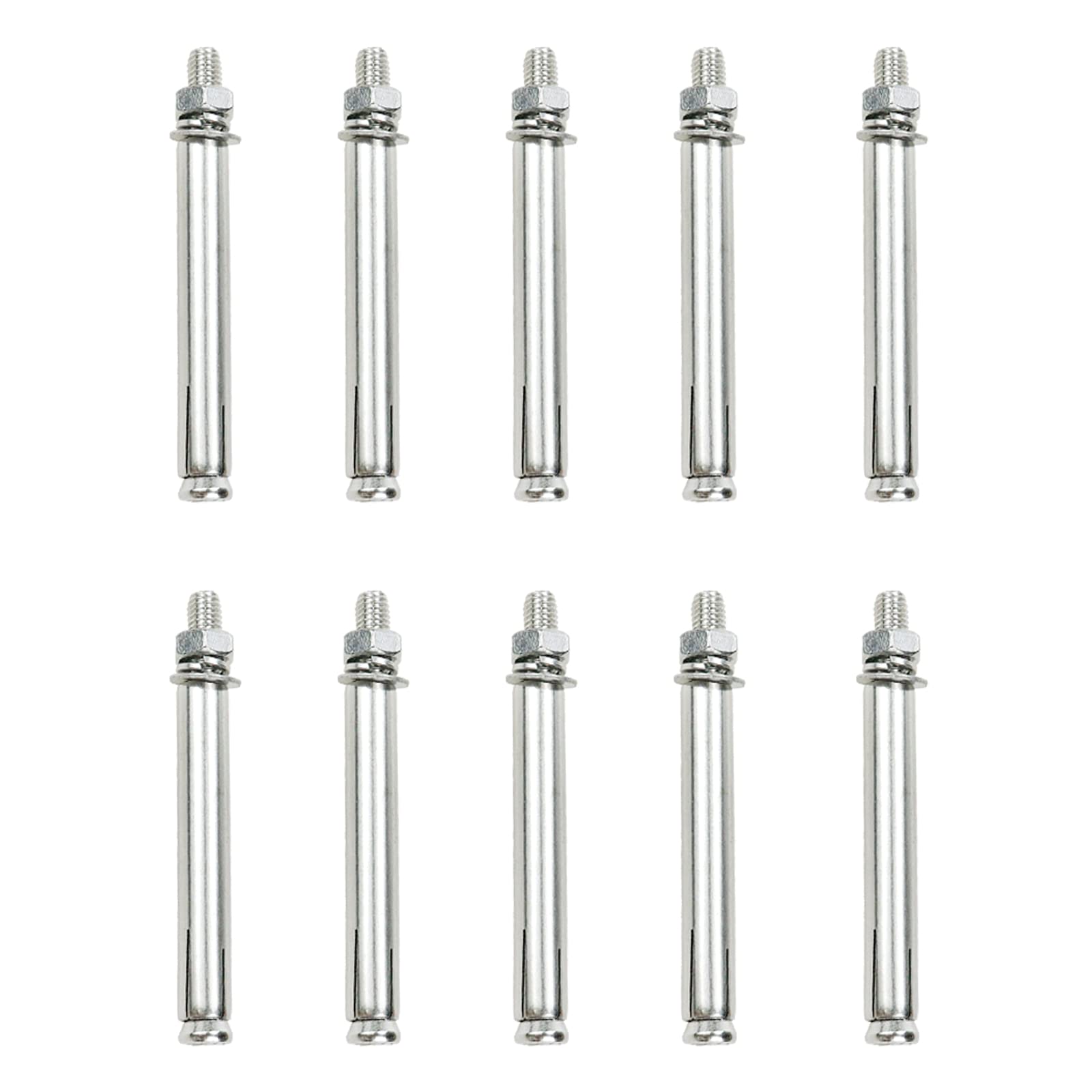 Dahszhi 10Pcs Stainless Steel M8x100mm Hex Nut Sleeve Hammer Drive Anchor Expansion Bolt Fastener