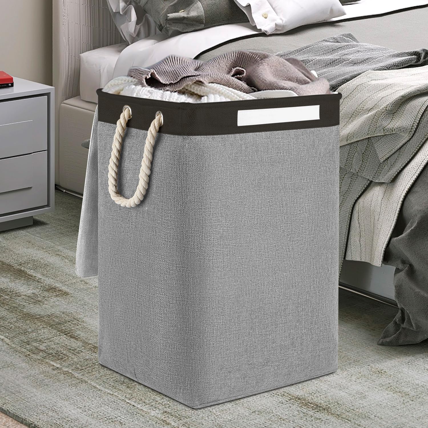 2 Pack Large Laundry Hampers with Lid, Collapsible Laundry Baskets with 2 Bags and 5 Hangers, Foldable Laundry Basket, Portable Clothes Hamper Laundry Basket Organizer for Bathroom, Bedroom, College