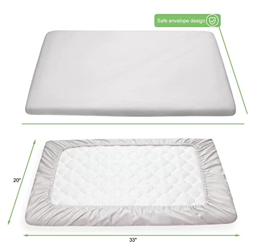 4 Pack Bassinet Fitted Sheets 33x20 Fits Baby Delight, Mika Micky, KoolaBaby, Dream On Me, ANGELBLISS and Rectangle Bedside Sleeper Mattress, Soft and Breathable Cotton