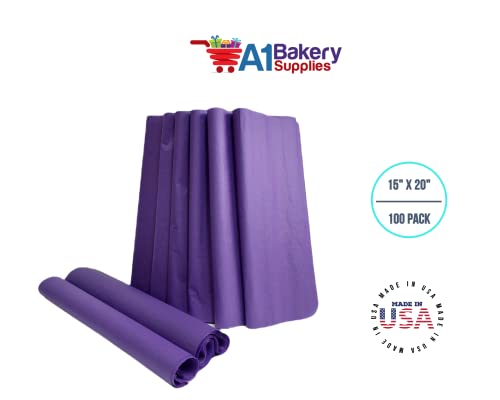 A1 Bakery Supplies Purple Tissue Paper 15' x 20' 100 Sheets Premium Quality Gift wrap tisue Paper