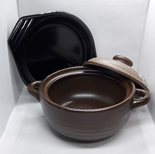 16.9ounce(500cc)Korean Traditional Ceramic Stone Bowl with Trivet for Dolsot Bibimbap Stew Soup