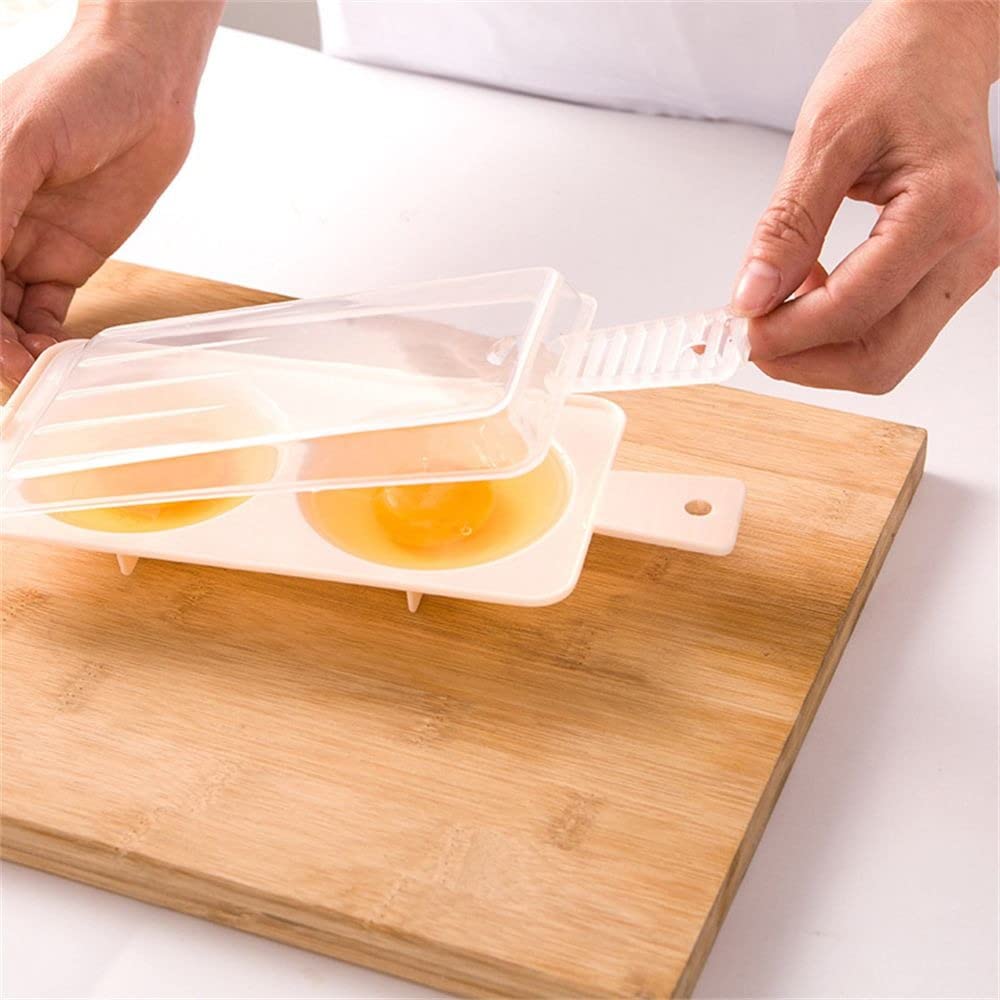 2 Pack Microwave Egg Poacher, Egg Cooker Poacher with 2 Cavity Egg Boiler Boil Steamer Kitchen Tool