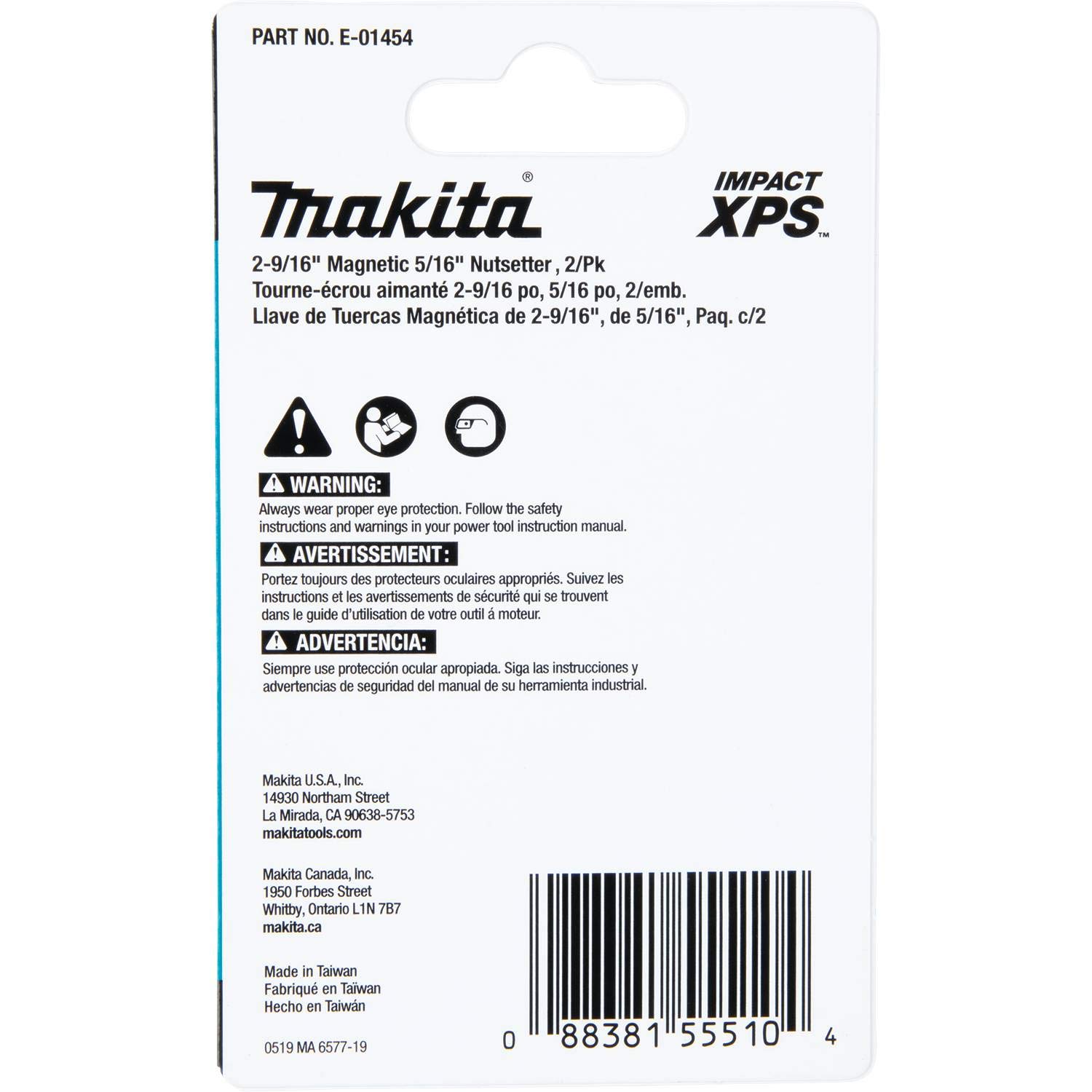 Makita E-01460 Impact XPS™ 2-9/16" Magnetic 3/8" Nutsetter, 2/pk