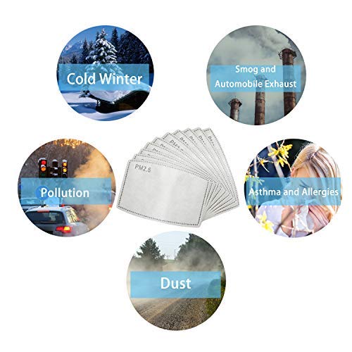 100 PCS Filters for Face Mask Activated Carbon PM2.5 Masks Filter Replacement for Men and Women