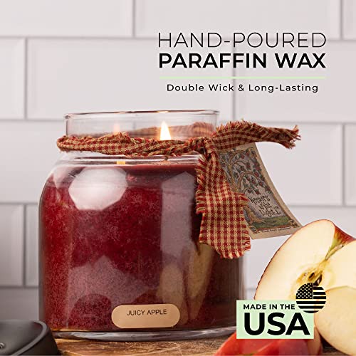 A Cheerful Giver - Juicy Apple - 34oz Papa Scented Candle Jar with Lid - Keepers of the Light - 155 Hours of Burn Time, Gift for Women, Red