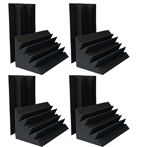 8 PCS 4.6"x4.6"x9.4" Sale Acoustic Foam Black Bass trap Soundproof foam