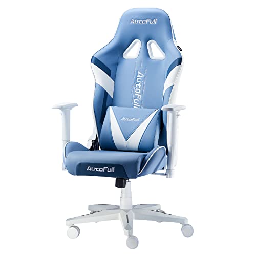 AutoFull C3 Gaming Chair Office Chair PC Chair with Ergonomics Lumbar Support, Racing Style PU Leather Multifunction Adjustable Computer Chair (Ice Blue)