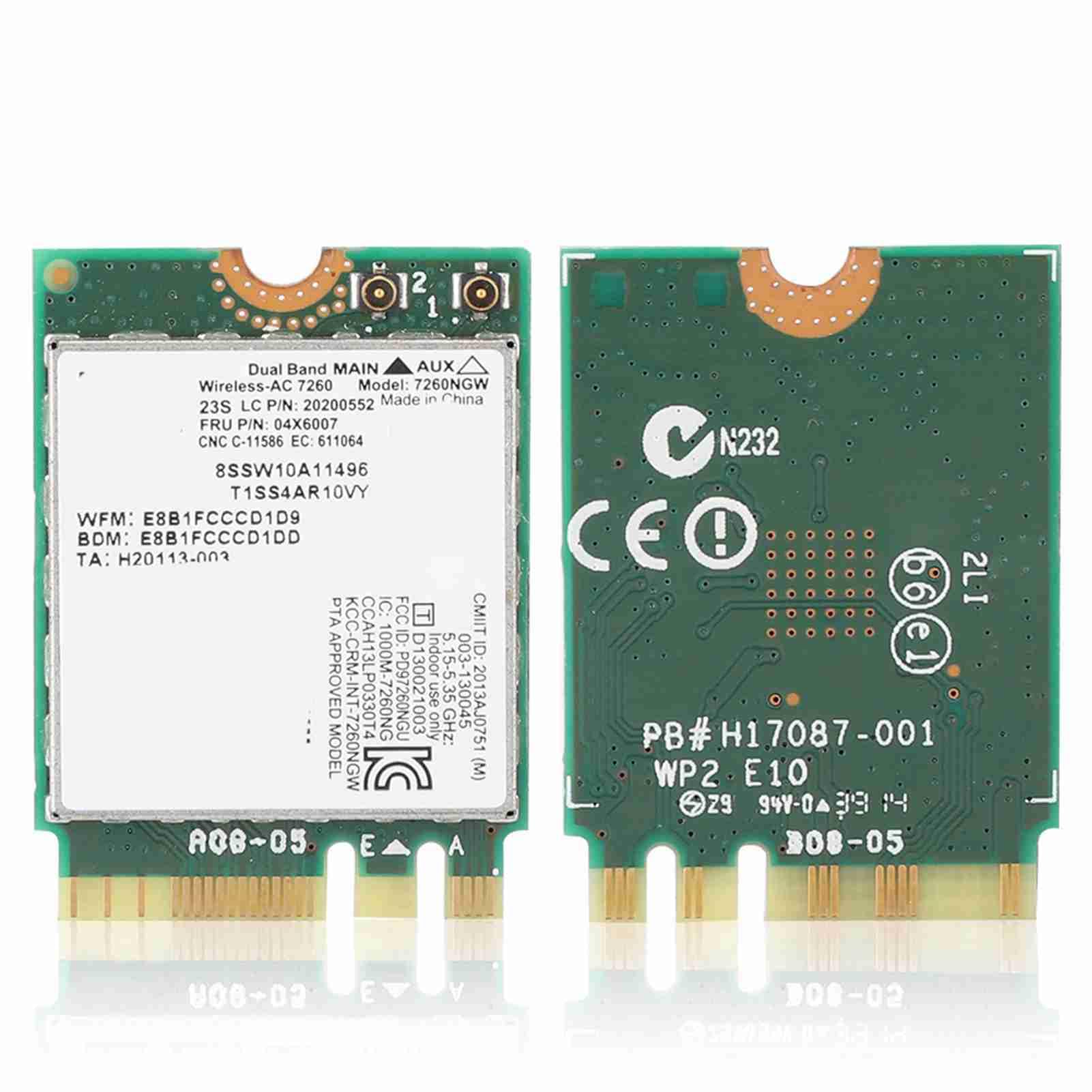 ASHATA 2.4G 5G Network Card for Intel 7260 AC 867Mbps NGFF M2 WiFi Card Laptop Network Adapter for ThinkPad T440 T440S T440P X230S X240 X240S L440 W540 etc