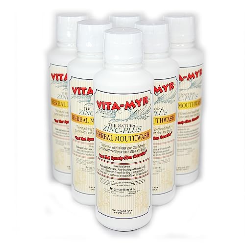 6 Pack VITA-MYR Natural & Effective Herbal Mouthwash 16 oz