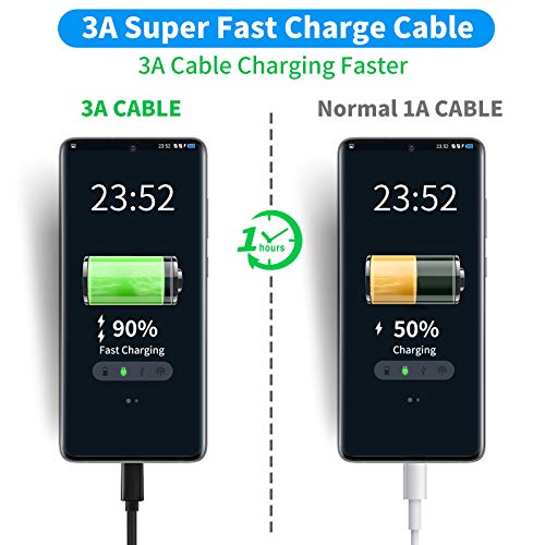 USB A to USB C 3.1/3.2 Gen 2 Cable 10Gbps Data Transfer (6inch/0.5FT), Short USB C SSD Cable with 60W QC 3.0 Fast Charging, Spare Cable for Samsung T7, SanDisk Extreme Portable SSD, Crucial X8, WD