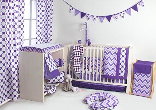 Bacati - Mix N Match Zigzag Hamper (Purple)