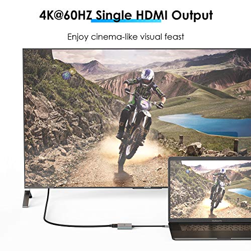 WAVLINK USB C to Dual HDMI Adapter 4K@60Hz, Thunderbolt 3/4 Compatible, Type C to HDMI Multi Monitor Converter for MacBook Pro/Air,Dell XPS 13/15,HP,Lenovo Yoga,etc(DP Alternate Mode Required)