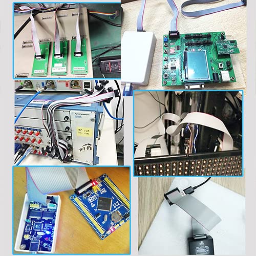 Heyiarbeit 2pcs IDC 16 Pin Connector Gray Wire Flat Ribbon Cable Connector Length 30cm 2.54mm Pitch