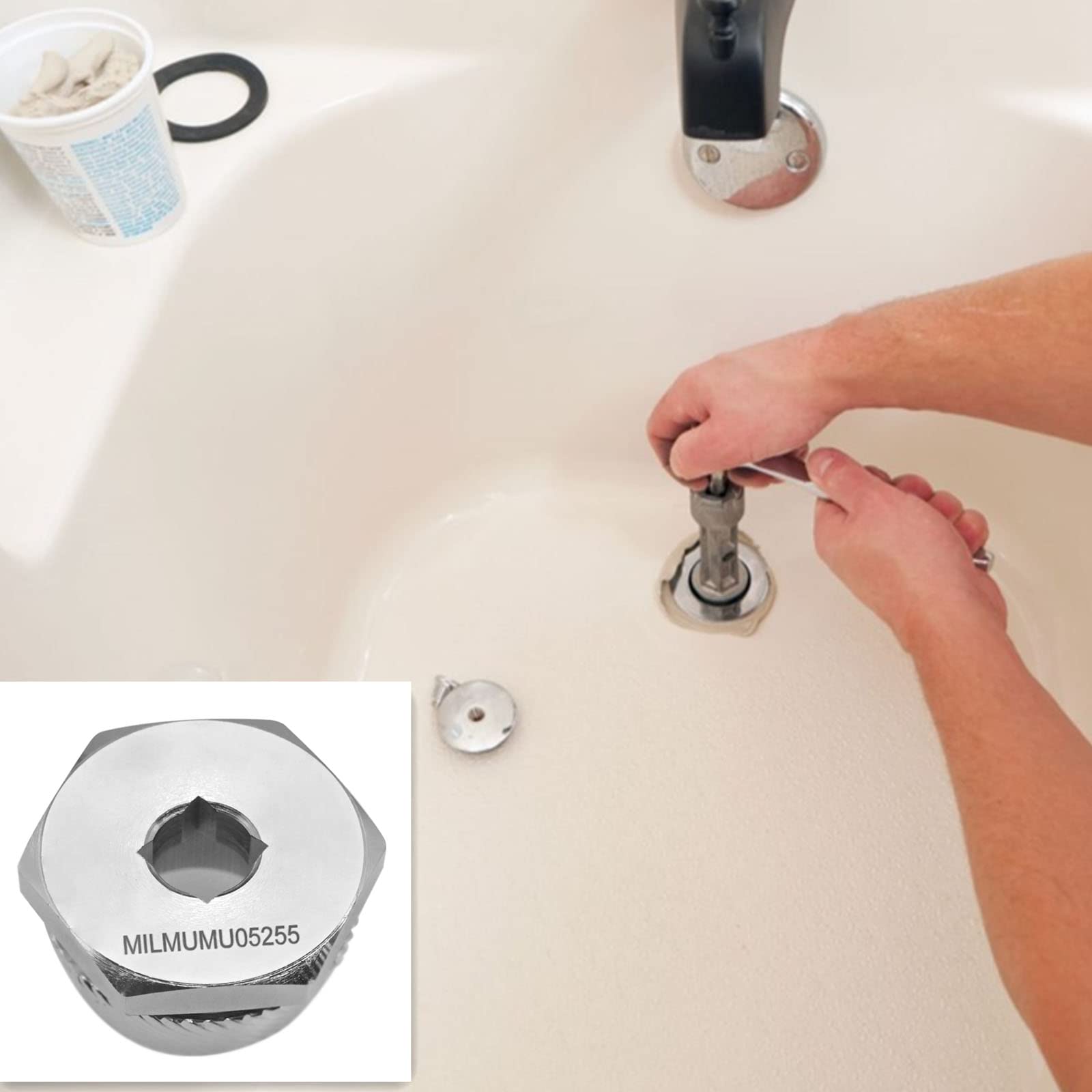 MILMUMU Compatible with Tub Drain Extractor-Removes One and a Half Inch Old or Stubborn Tub Drains ( 05255 1.5" )