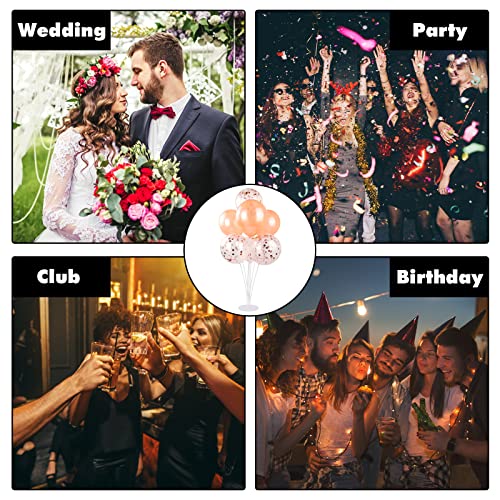 Balloon Stand Kit - Tinabless 2 Sets of Clear Table Desktop Balloon Holder with 7 Balloon Sticks,7 Balloon Cups and 1 Balloon Base for Birthday | Wedding Party, Holidays, Anniversary Decorations