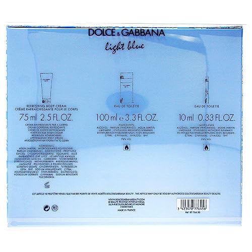 Dolce & Gabbana LIGHT BLUE GIFT SET, 3 Count